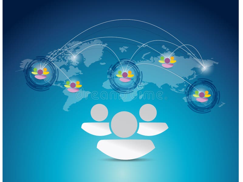 World Connection Network and Business Team Stock Illustration ...