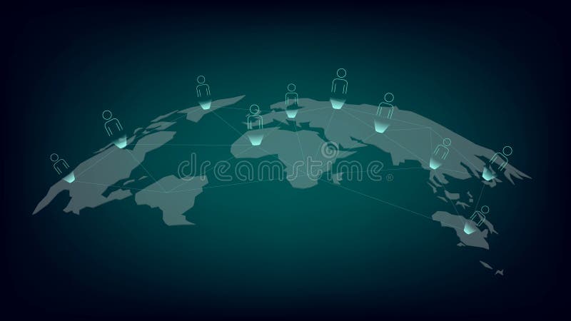 World Map and Personal Icon in Communication Concepts. Stock Video ...