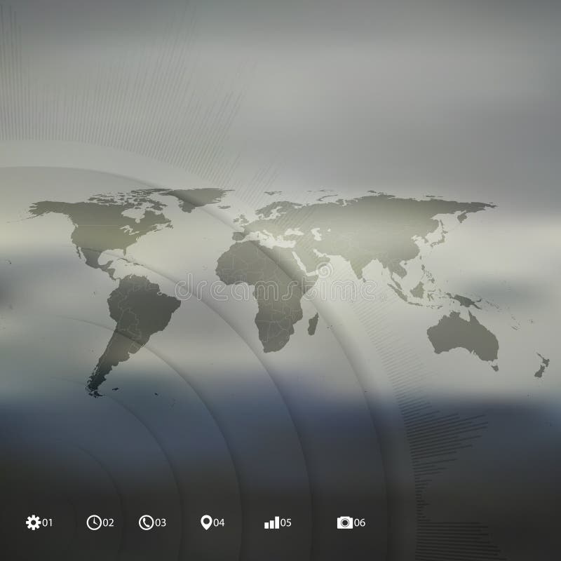 World Map in Perspective, Infographic Vector Stock Vector ...