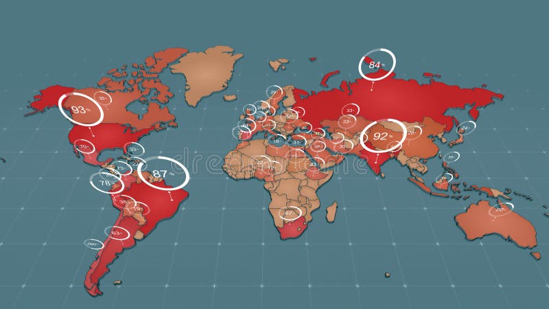 Map Pie Charts with Blue Background Stock Illustration - Illustration ...