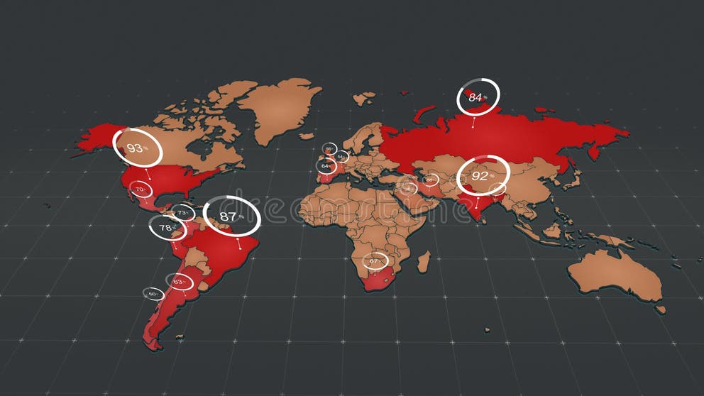 Map Pie Charts with Gray Background Stock Illustration - Illustration ...