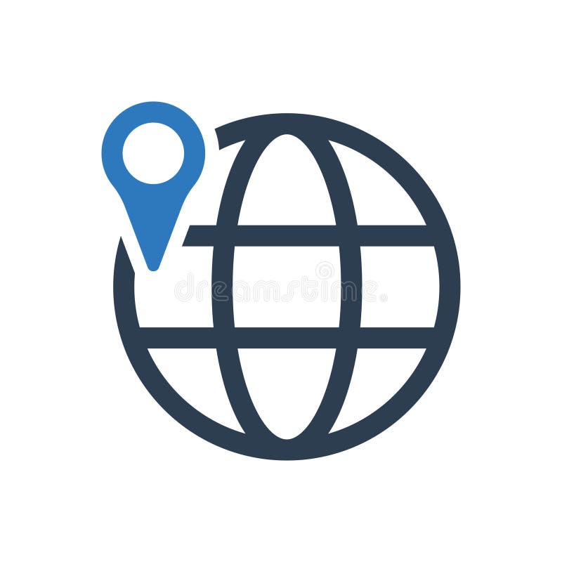 World Map Pin Icon stock vector. Illustration of sign - 362226400