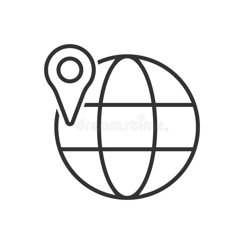 World Map Pin Icon stock illustration. Illustration of sign - 364490301