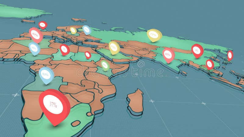 MAP GREEN ZOOM stock illustration. Illustration of countries - 196131393