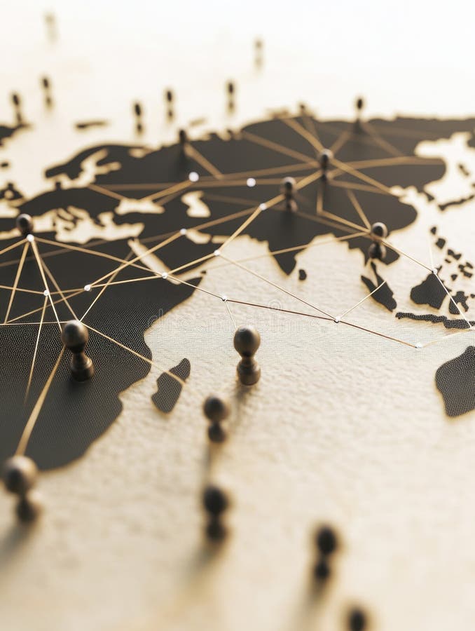 World Map with Pins stock image. Image of countries - 378294301