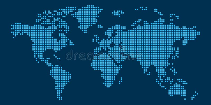 World map pixel art stock vector. Illustration of design - 175035446