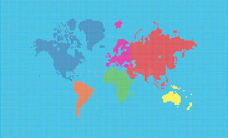World pixel map stock vector. Illustration of white, graphic - 5350195