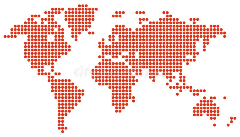 World Map with Pixels, Circle World Map - Vector Stock Vector ...