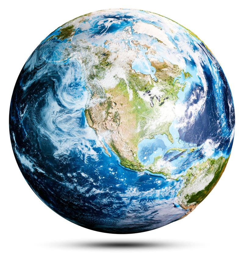 World map planet Earth stock illustration. Illustration of render ...