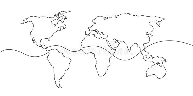 Continuous Line Map Earth Stock Illustrations – 1,420 Continuous Line ...