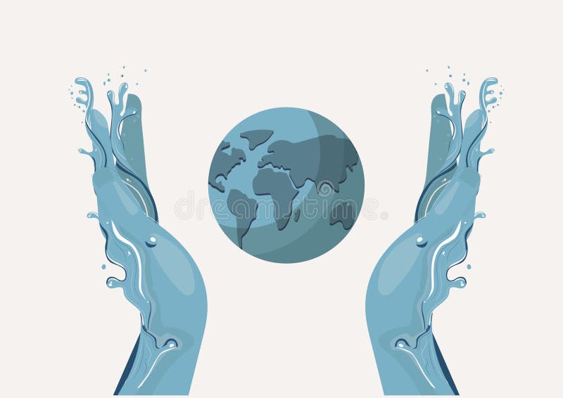 Water Hands Cradling Earth Illustration Stock Vector - Illustration of ...