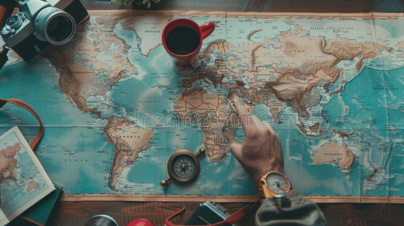 The World Map Planning Journey. AI Generated Stock Photo - Image of ...