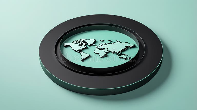 World Map on Platform stock illustration. Illustration of geometric ...