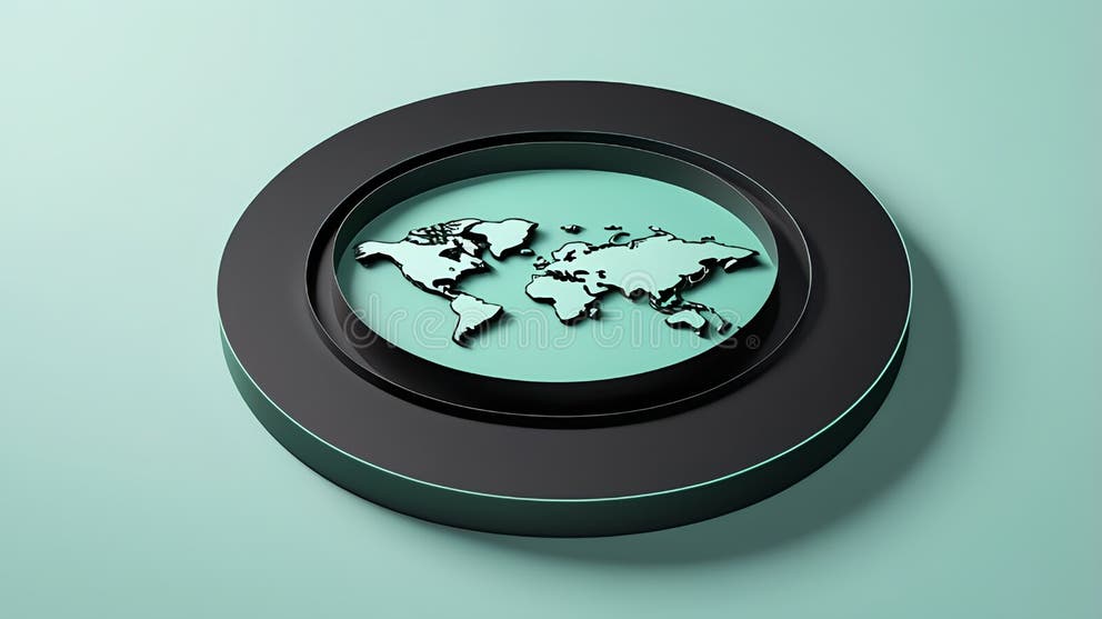 World Map on Platform stock illustration. Illustration of geometric ...