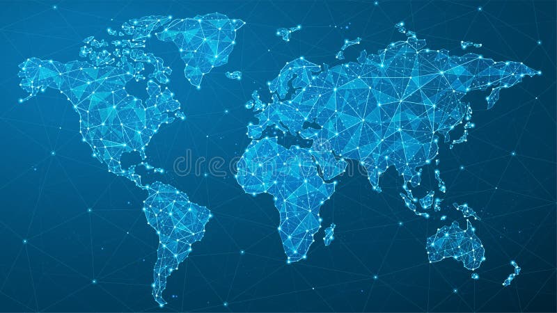 World Map Plexus - Global Technology and Business Connection Stock ...