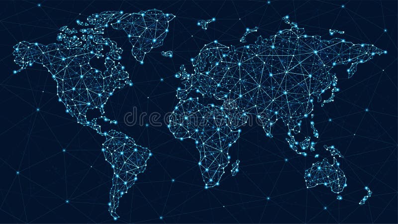 World Map - Global Human Connection Stock Illustration - Illustration ...