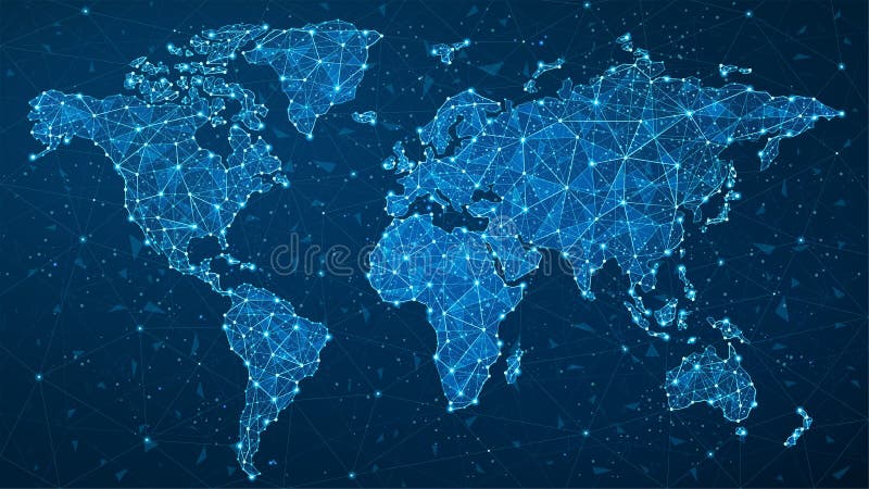 World Map Plexus - Global Technology and Business Connection Stock ...