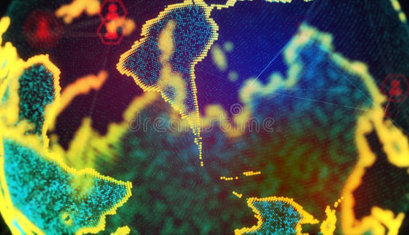 World Map Point, Composition Representing Global, Network Connection ...