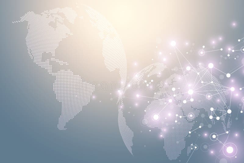 World Map Point with Global Technology Networking Concept. Digital Data ...