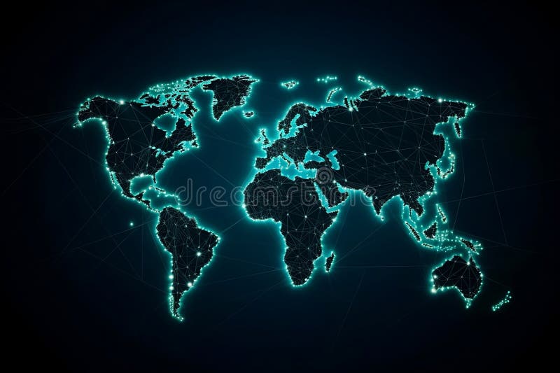 World Map Point and Line Composition Concept of Global Business. Global ...