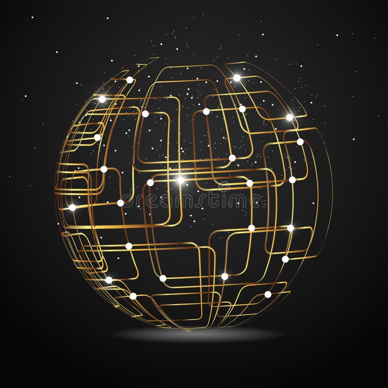 World Map Point, Line, Composition the Global Stock Vector ...