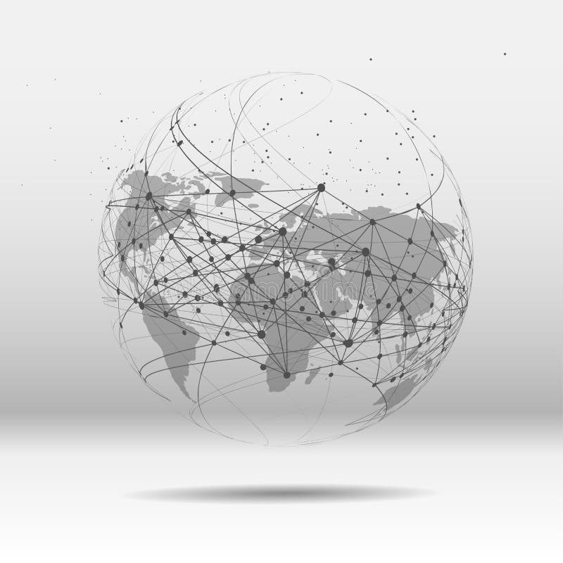 World Map Point, Line, Composition the Global Stock Vector ...