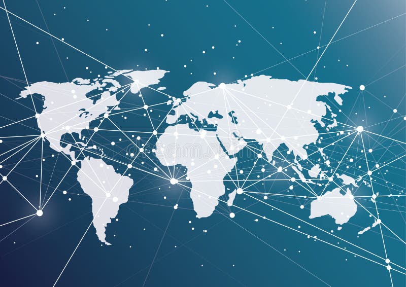 World Map Point, Line, Composition the Global Stock Vector ...