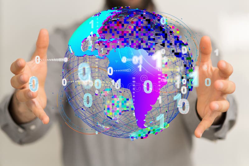 A World Map Point, Line, Composition, Representing the Global Stock ...