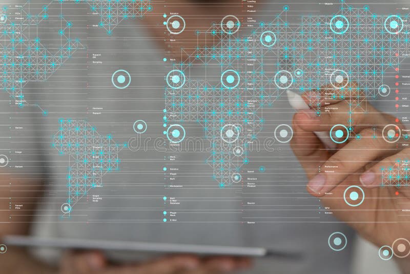 A World Map Point, Line, Composition, Representing the Global Stock ...