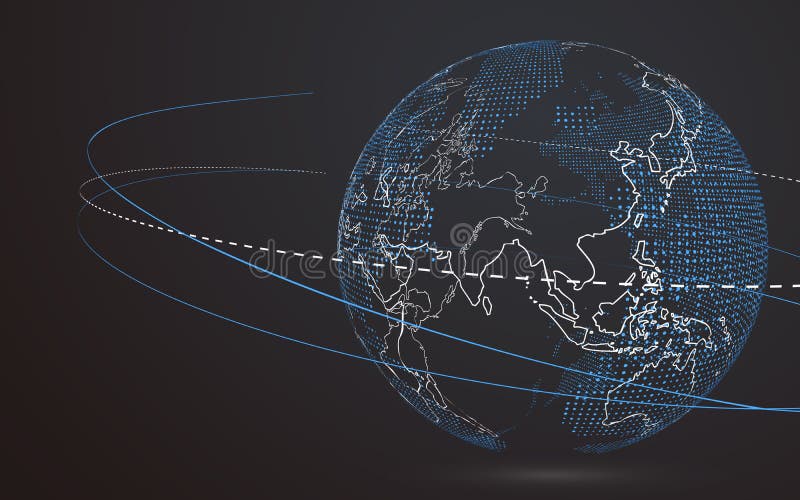 World Map Point, Line, Composition, Representing the Global. Stock ...