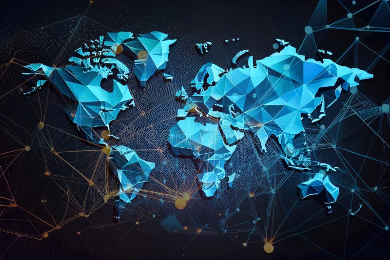 World Map Point, Line, Composition, Representing the Global, Global ...