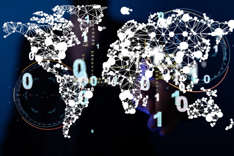 A World Map Point, Line, Composition, Representing the Global Stock ...