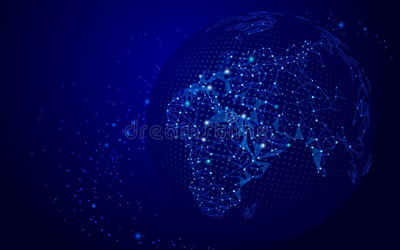 World map point, line glow stock vector. Illustration of globalization ...