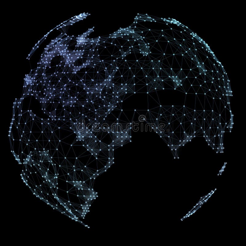 World Map Point, Line, Composition, Representing the Global, Network ...