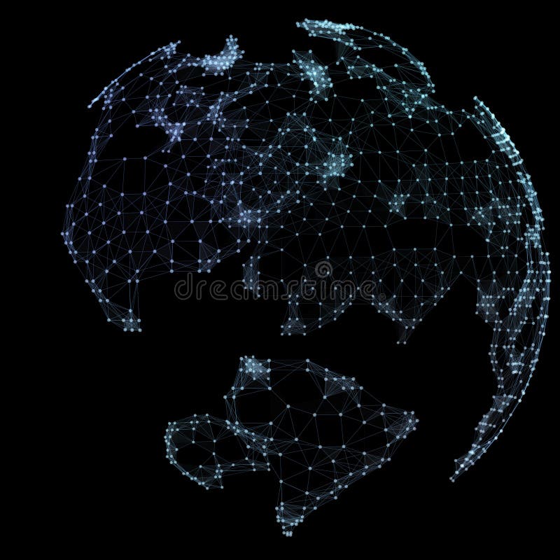 World Map Point, Line, Representing the Global, Network Connection ...