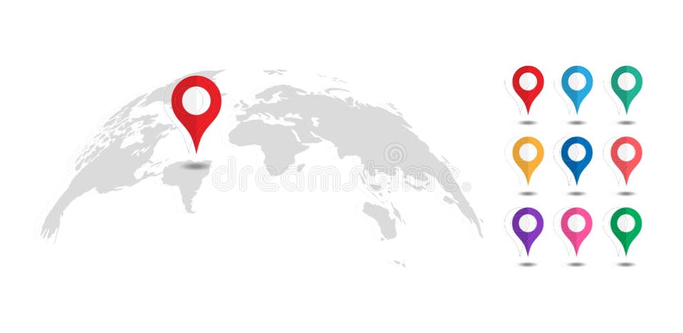 World Map with Pointers. Vector Illustration Stock Illustration ...