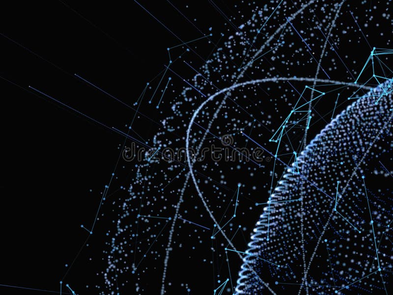 World Map of Points, Lines. 3d Illustration Stock Illustration ...