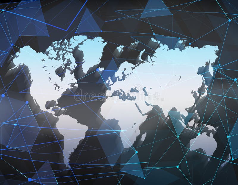 Polygonal World Map. Global Travel Geography and Connect, Continent ... Polygonal World Map. Global Travel Geography and Connect, Continent ...
