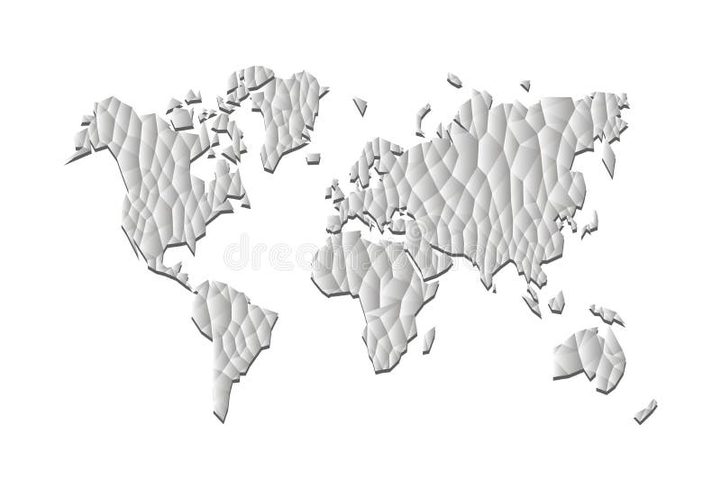 World Map Polygonal Low Poly Precision Gray Stock Vector - Illustration ... World Map Polygonal Low Poly Precision Gray Stock Vector - Illustration ...