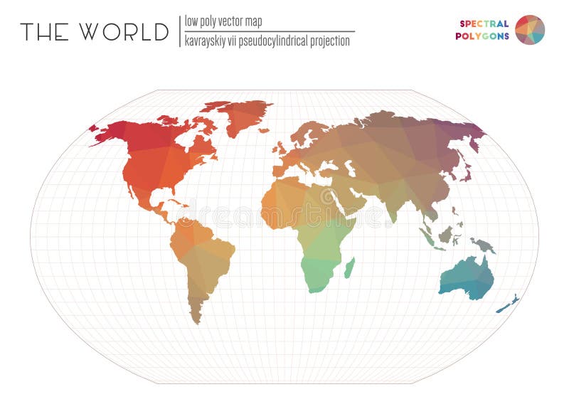 World Map in Polygonal Style. Stock Illustration - Illustration of ...