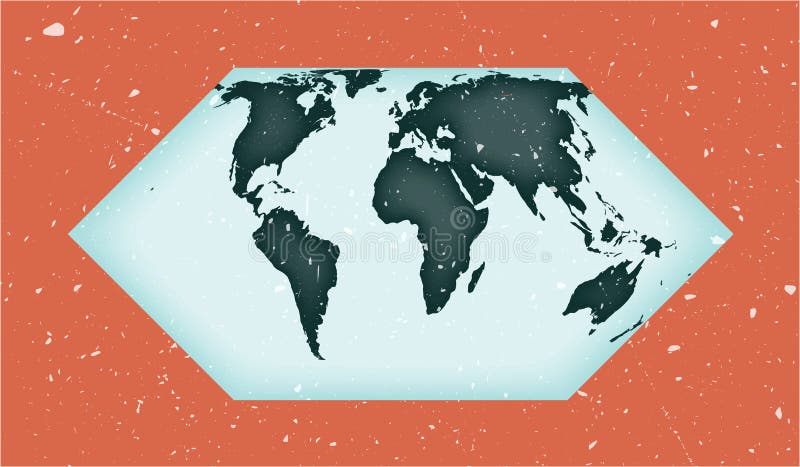 World Map Poster. Eckert II Projection.. Stock Vector - Illustration of ... World Map Poster. Eckert II Projection.. Stock Vector - Illustration of ...