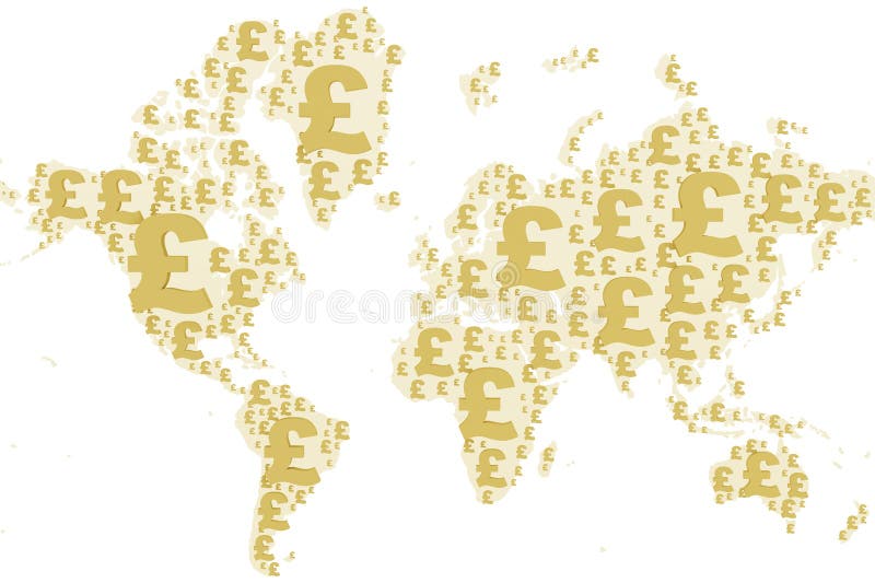 World Map Made Pound Sign Stock Illustrations – 2 World Map Made Pound ...