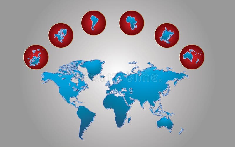 World map stock vector. Illustration of color, continent - 75234931