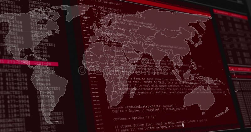 World Map and Programming Code, Cybersecurity Image Stock Photo - Image ...