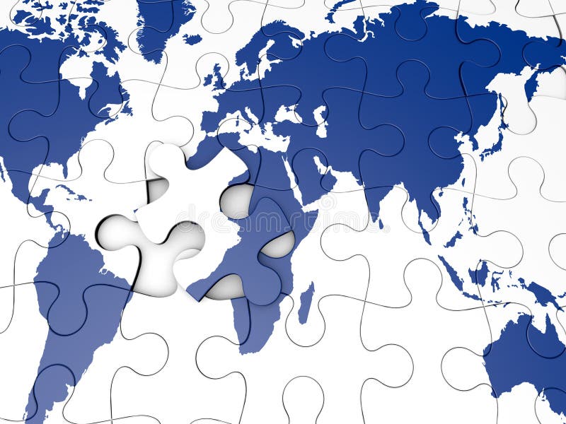 World Map puzzle stock illustration. Illustration of piece - 22347064