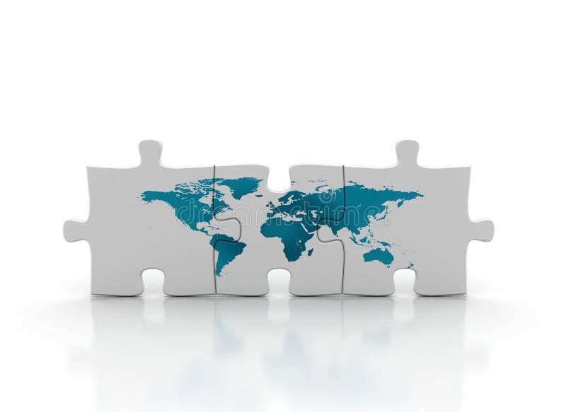 Puzzle pieces connected stock illustration. Illustration of concepts ...