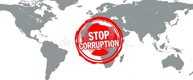 A World Map with a Red Stamp that Says Stop Corruption Stock ...