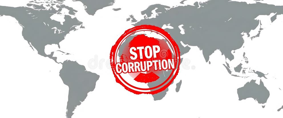 A World Map with a Red Stamp that Says Stop Corruption Stock ...