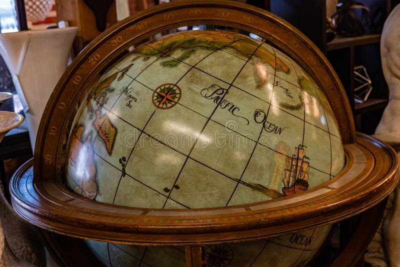 World Map, Retro Globe, Map Stock Image - Image of culture, landmark ...