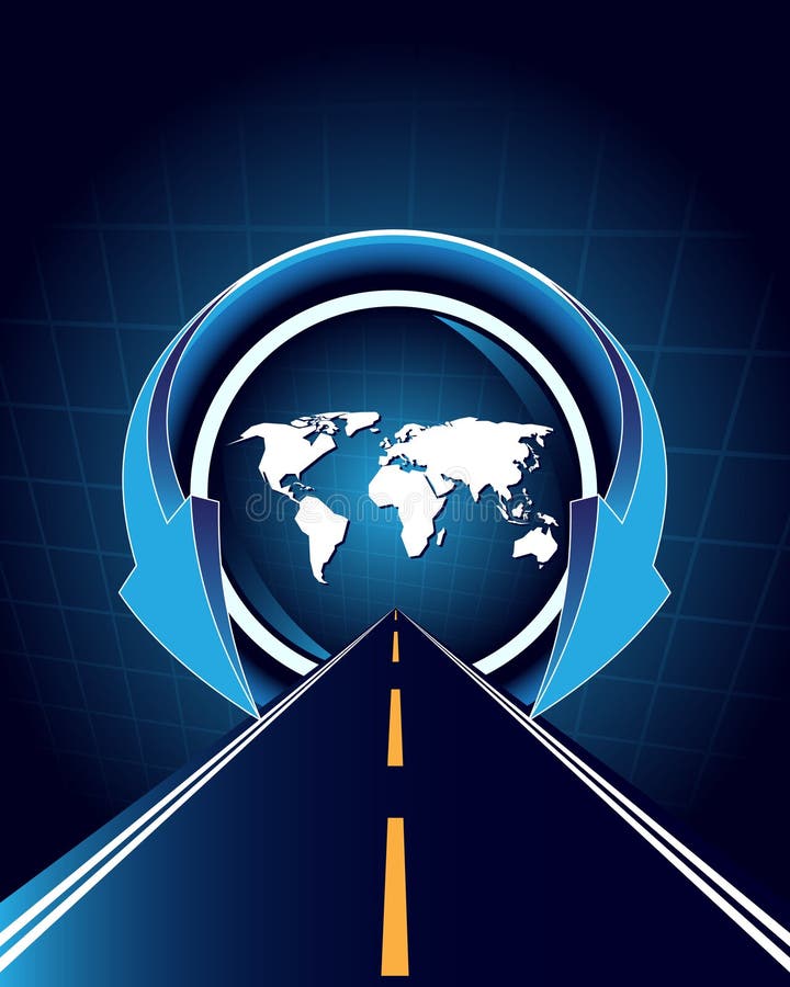 World map and road stock vector. Illustration of global - 11217869